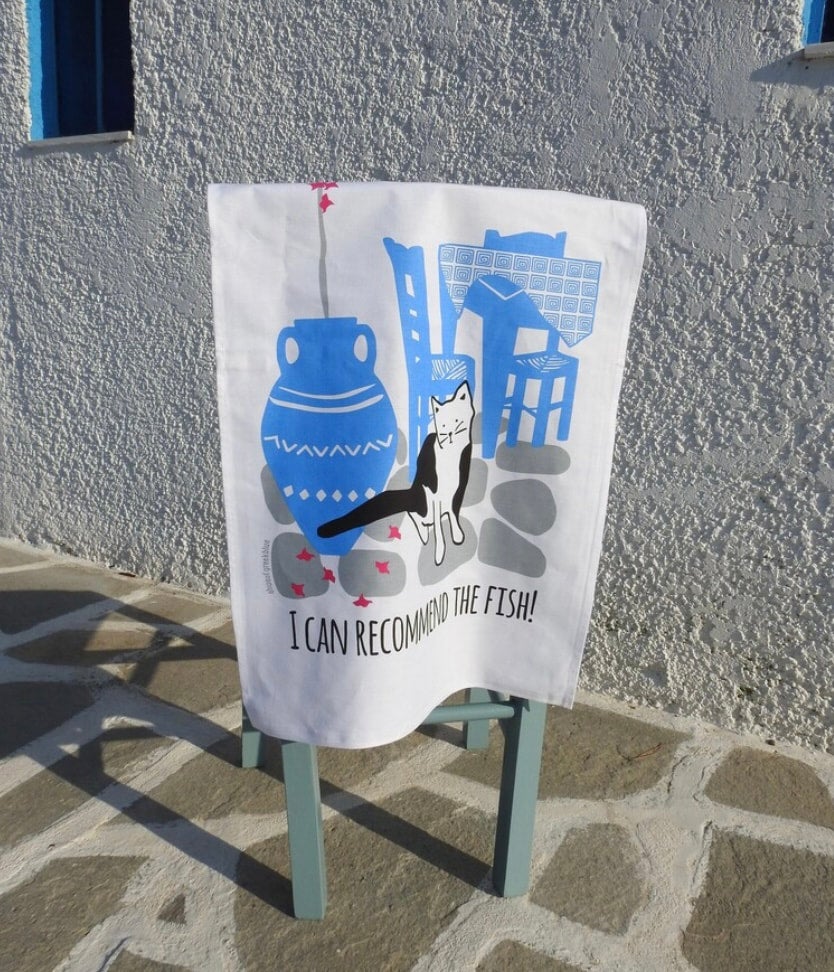 Tea Towel - Taverna Cats | Taste & Art of Greece