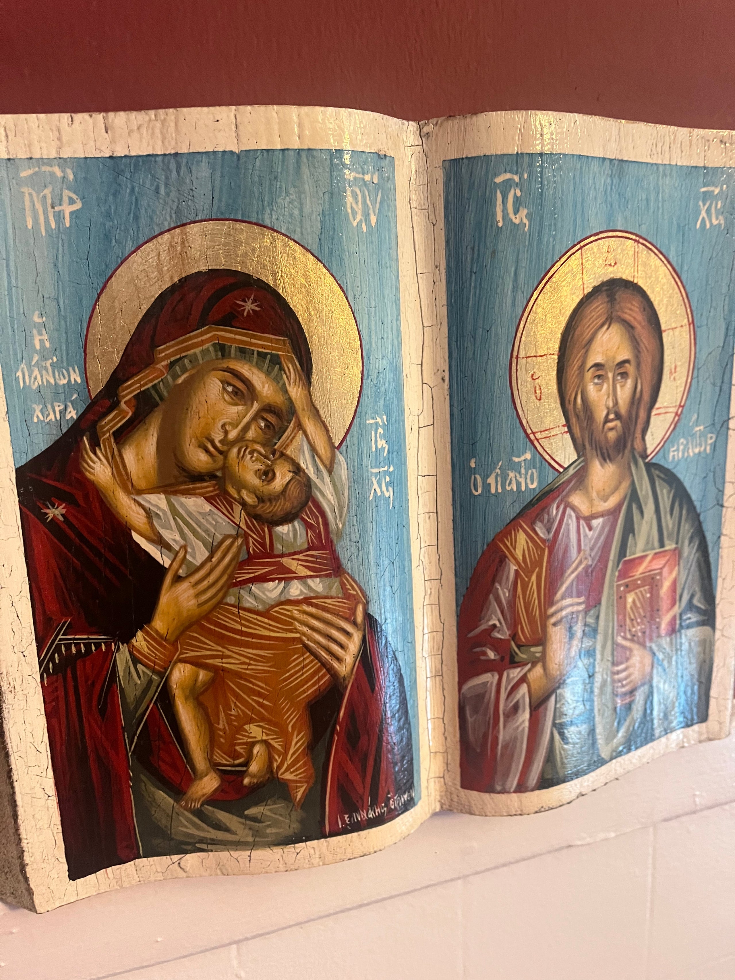 Hand painted certified icons of Greece - Jesus and Panagia | Taste ...