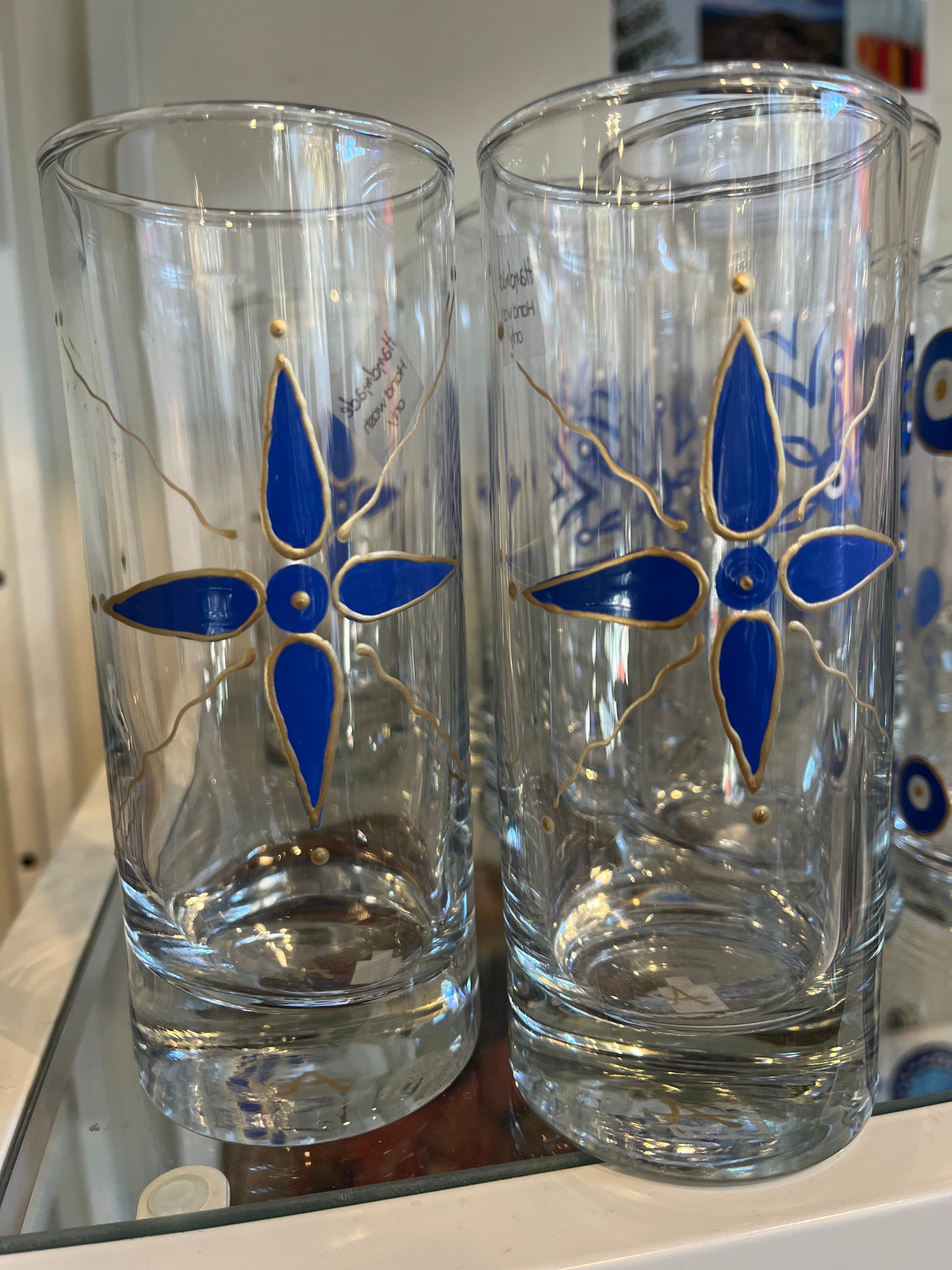 Ouzo “tall” liquor glasses - Byzantino | Taste & Art of Greece