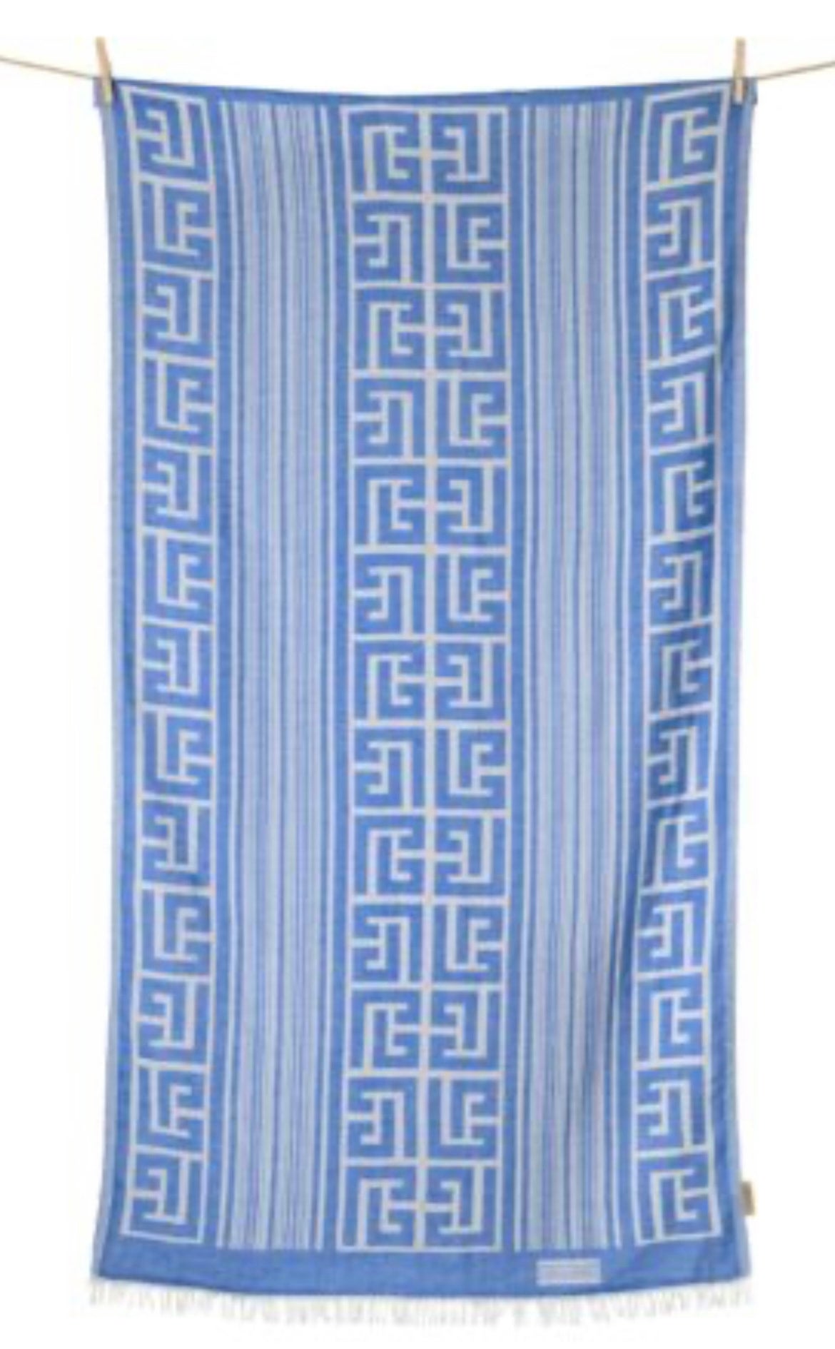 Greek Key Beach Towel - Parliament Blue | Taste & Art of Greece