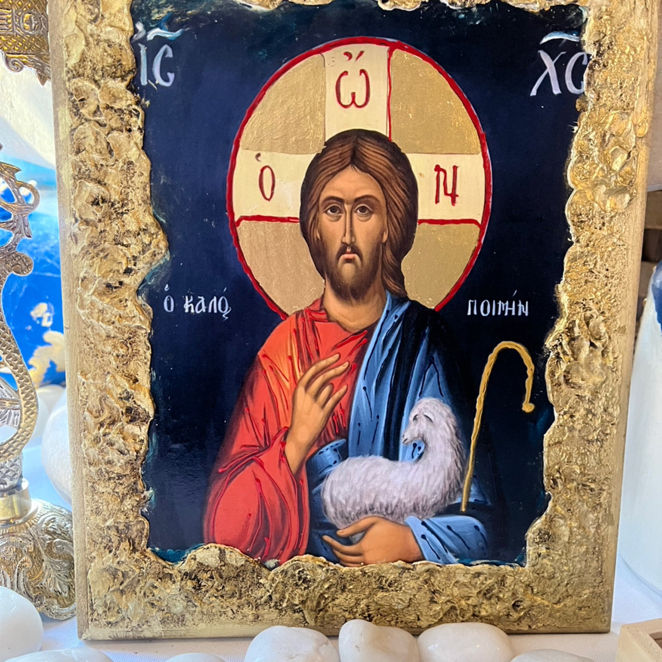 Jesus and Lamb Icon large | Taste & Art of Greece